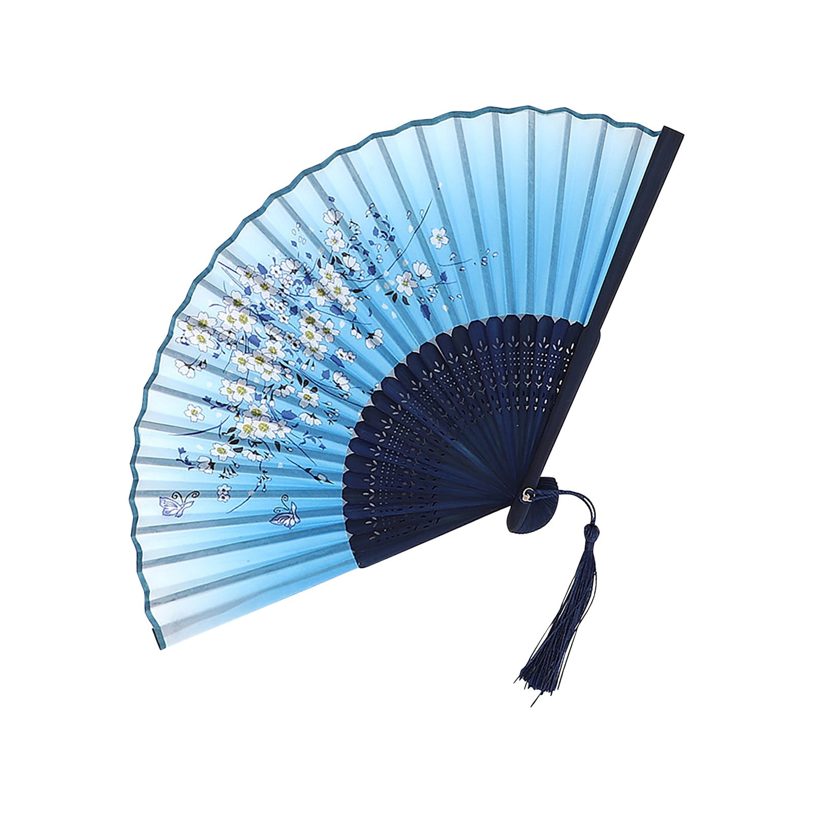 Elegant Black Lace Folding Hand Fan with Floral Design Perfect for ...