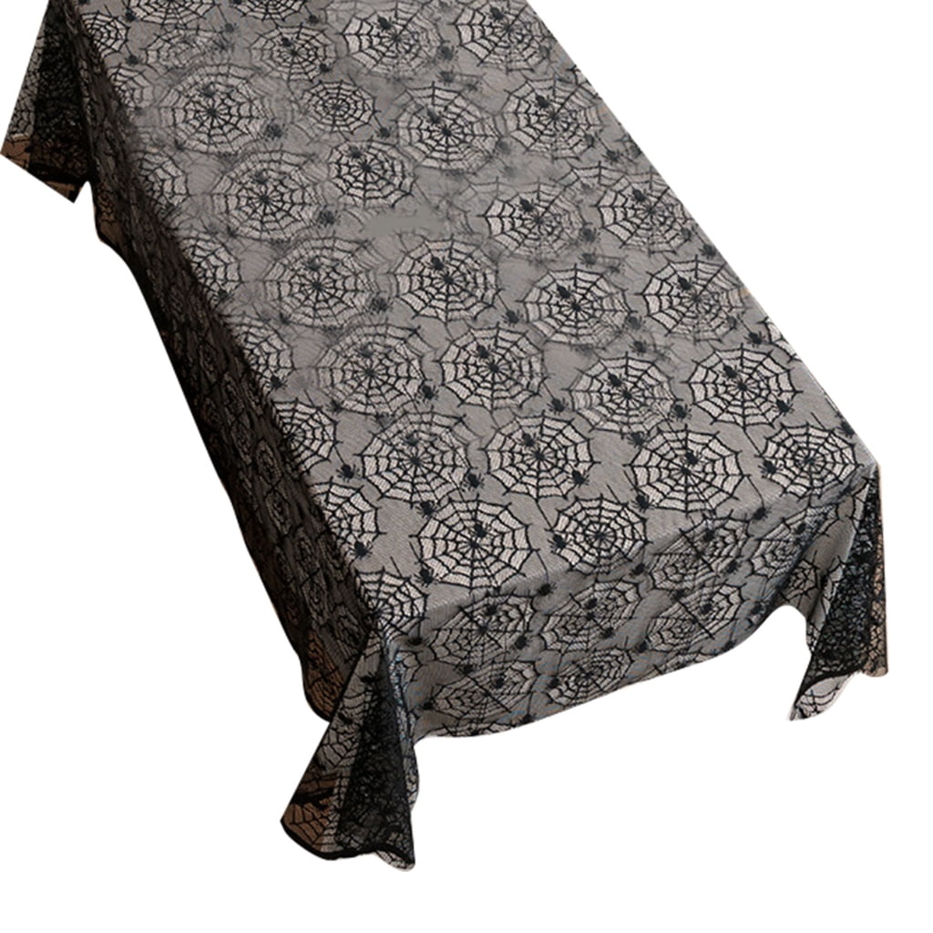 Elegant Black LaceHa110weenTablecloth Polyester Fabric Party Accessory ...
