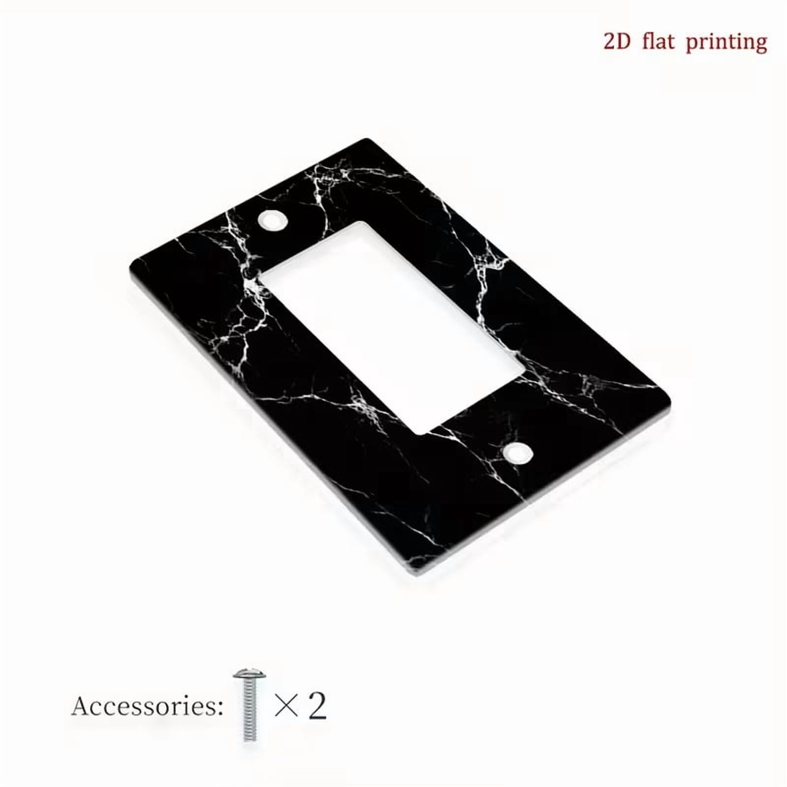 Elegant Black Marble Vein Wall Plate Cover for Single/Double Light ...