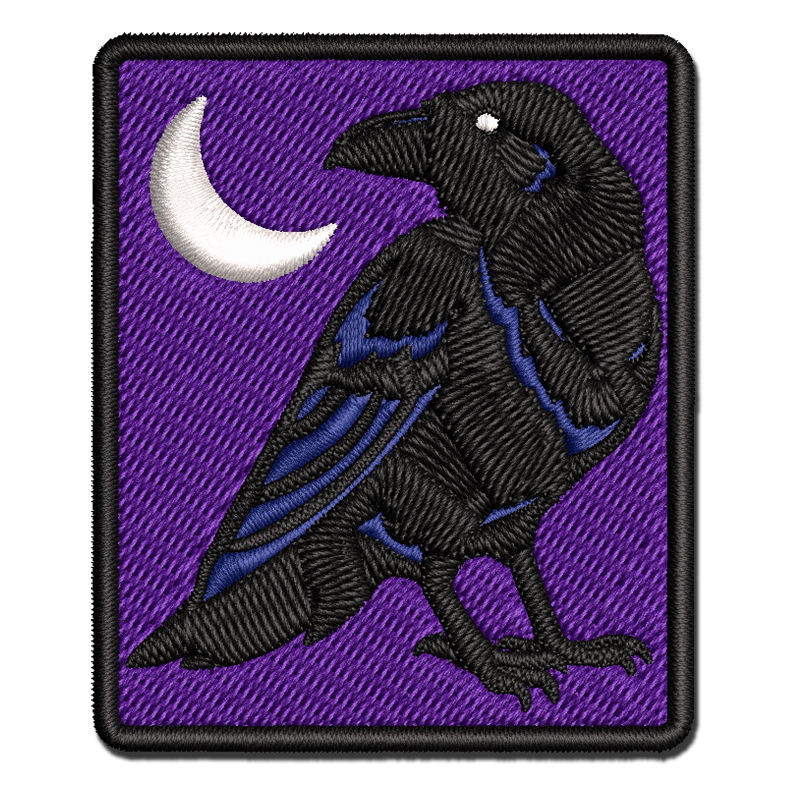 Elegant Black Raven Applique Multi-Color Embroidered Iron-On Patch - 2. ...