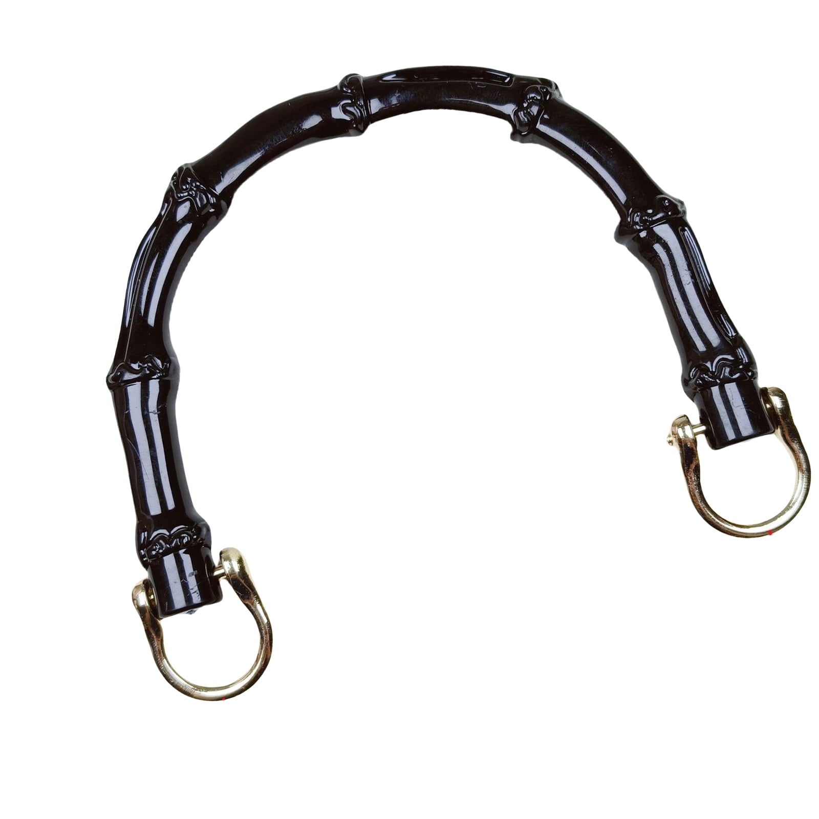 Elegant Black Resins Simulation Bamboos Texture Purse Handle with Metal ...