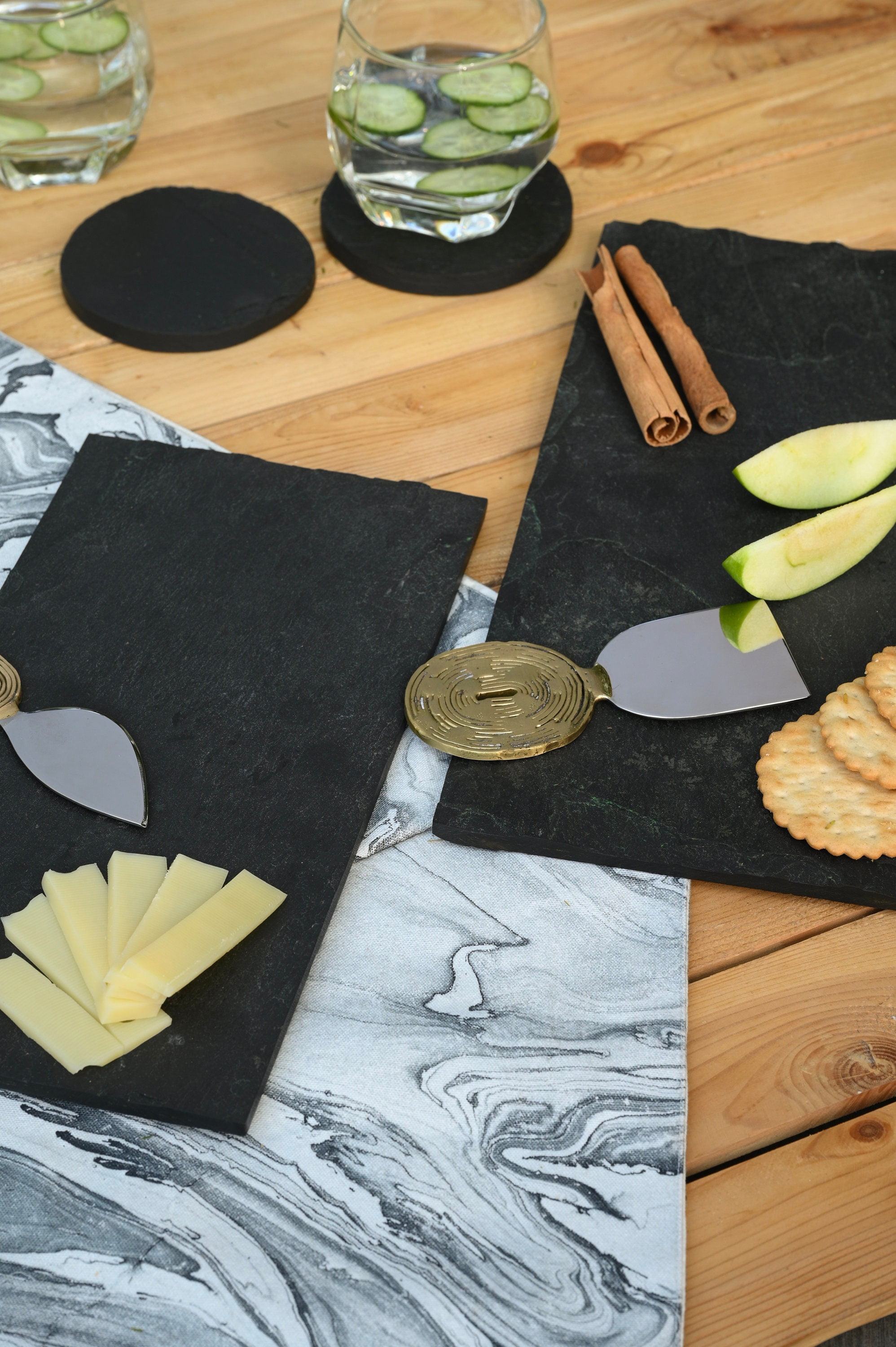 Elegant Black Slate Platters for Stylish Entertaining Natural Black ...