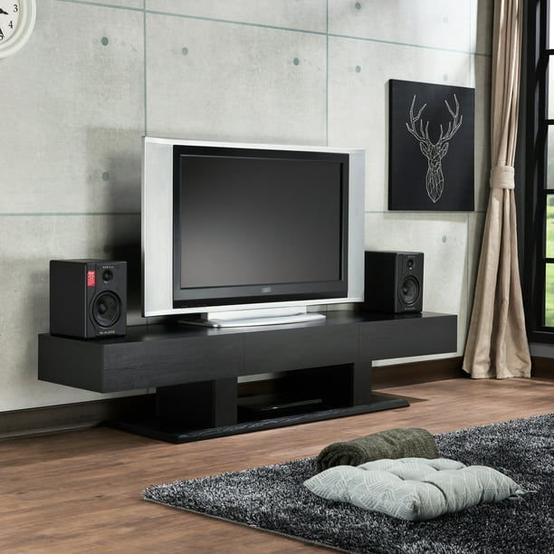 Elegant Black Tv Stand With Concealed Storage For 40-49" Flat Tvs ...