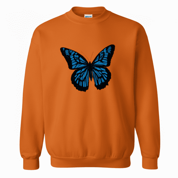 Elegant Blue Black Monarch Butterfly Outline Art Design Sweatshirt up ...
