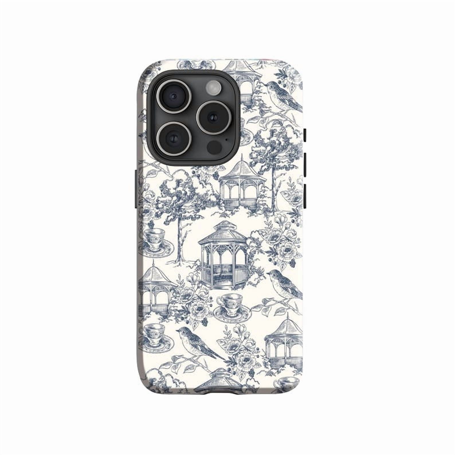 Elegant Blue French Vintage iPhone Case Classic Artistic Pattern Design ...