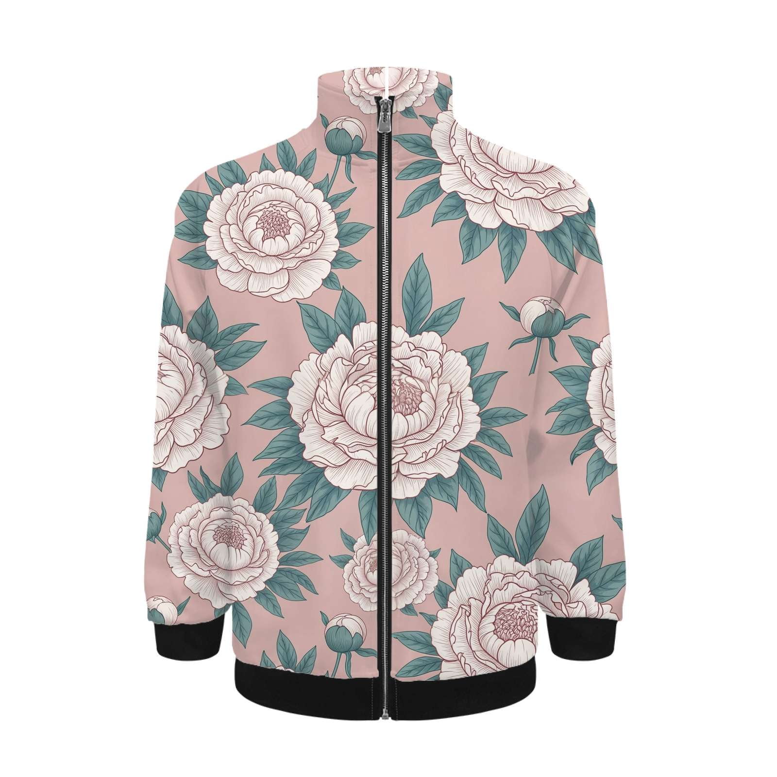 Elegant Blush Peony Floral Pattern Jacket Men's Street Cool Long ...
