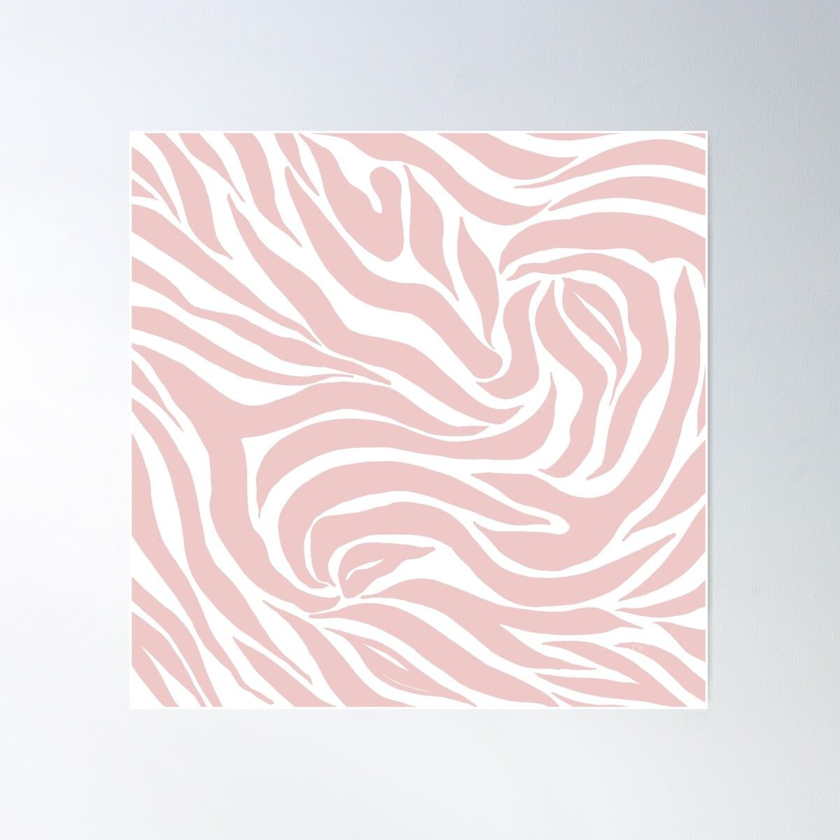 Elegant Blush Pink Zebra White Animal Print Poster Wall Art, Modern ...