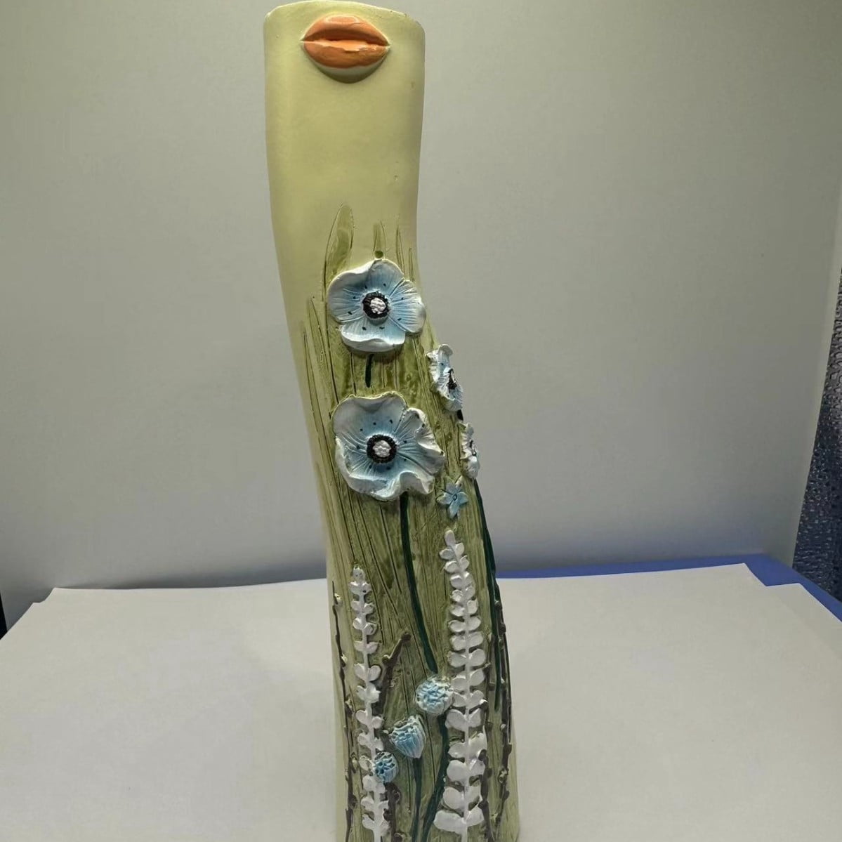 Elegant Bohemian Resin Vase with Floral Design - Round, Open-Top ...