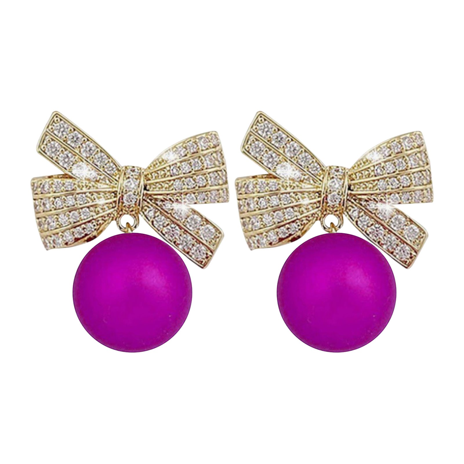 Elegant Bow Pearl Earrings Handmade Design Women Trendy Cubic Dainty ...