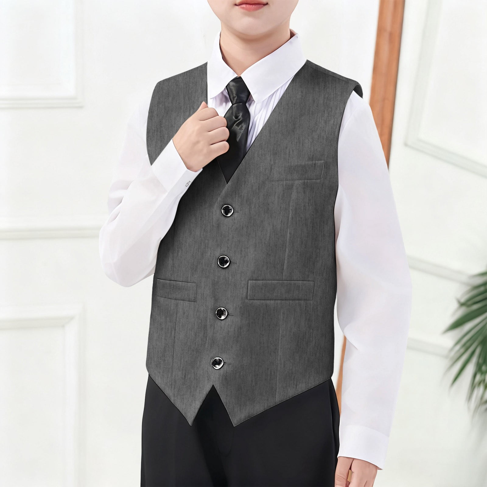 Elegant Boys Formal Vest For Wedding Pageant And Performance Sleeveless ...