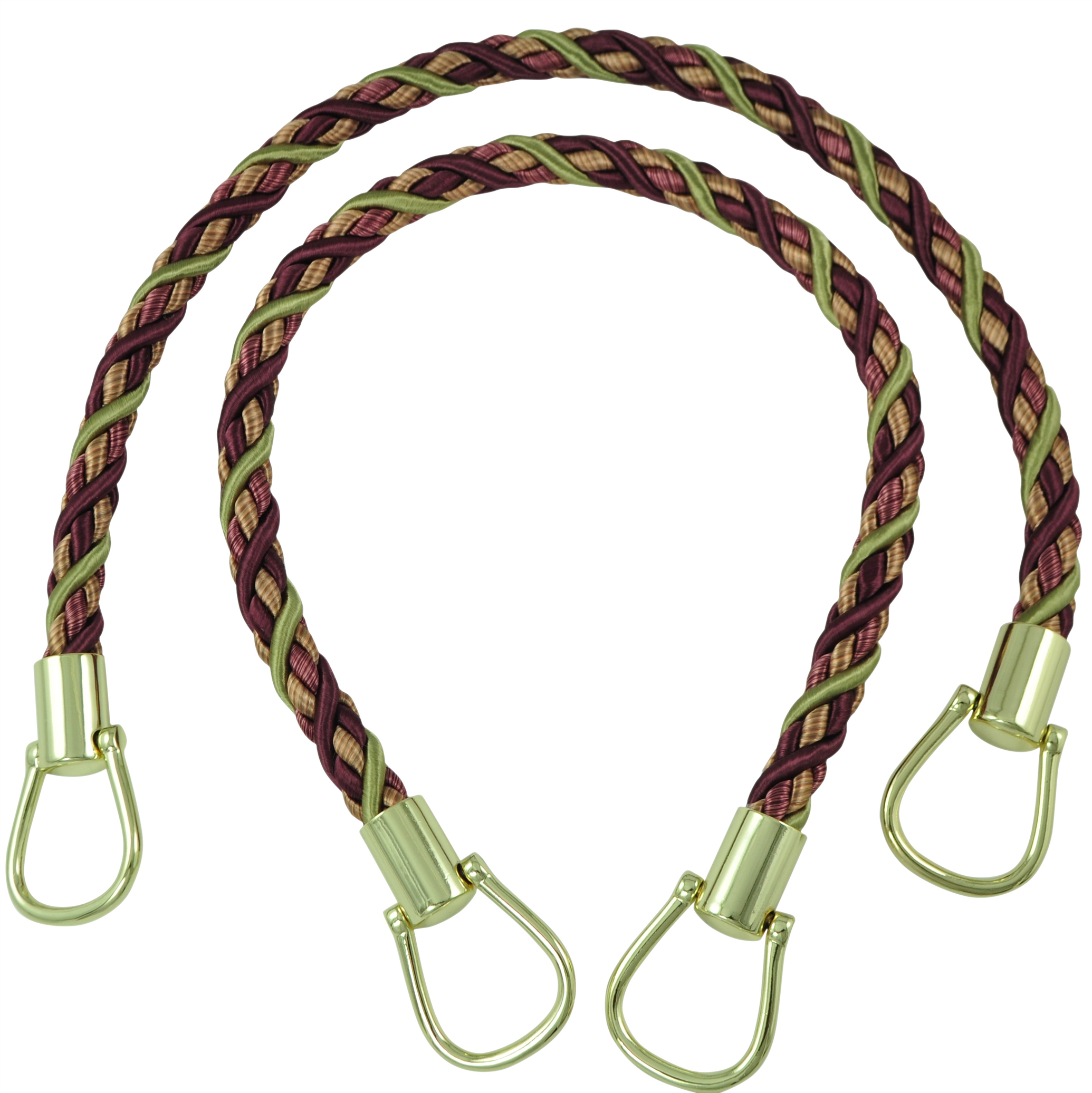 Elegant Braided Rope Tieback with Metal Ring Tieback, 18" Spread (45 ...