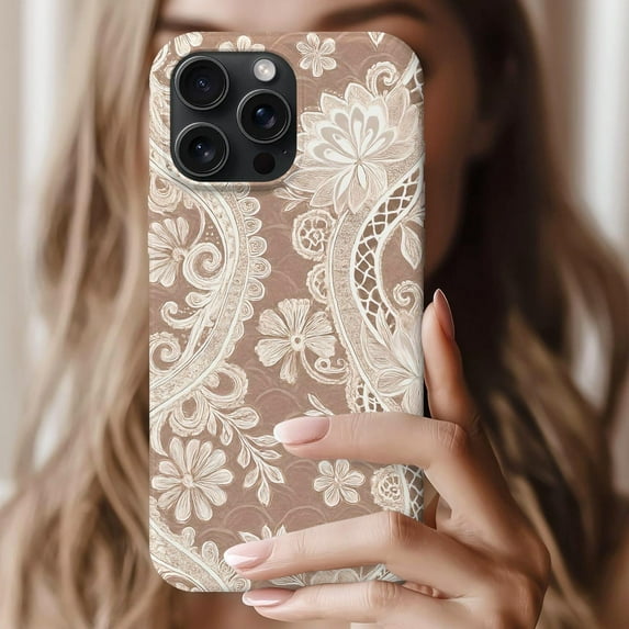 Elegant Bridal Lace Floral Vintage Tough Phone Case for iPhone 17 to 11 ...