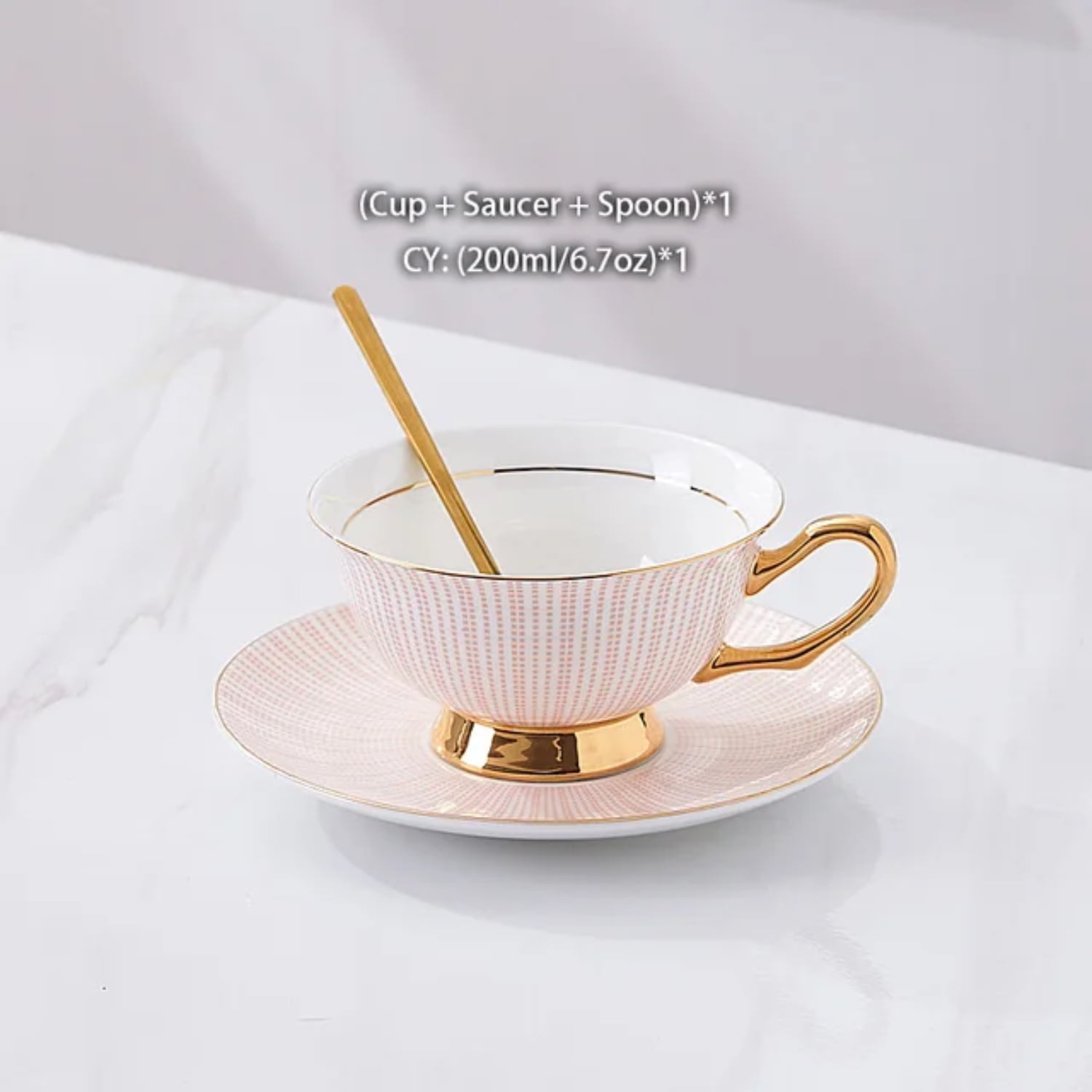 Elegant British Gold Porcelain Tea Set with Bone China Tea Cup, Saucer ...