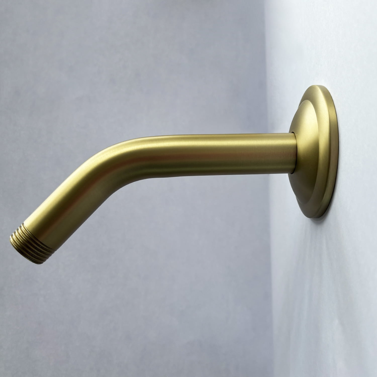 Elegant Brushed Nickel Shower Arm with Flange Sturdy 1/2 NPT Threads ...