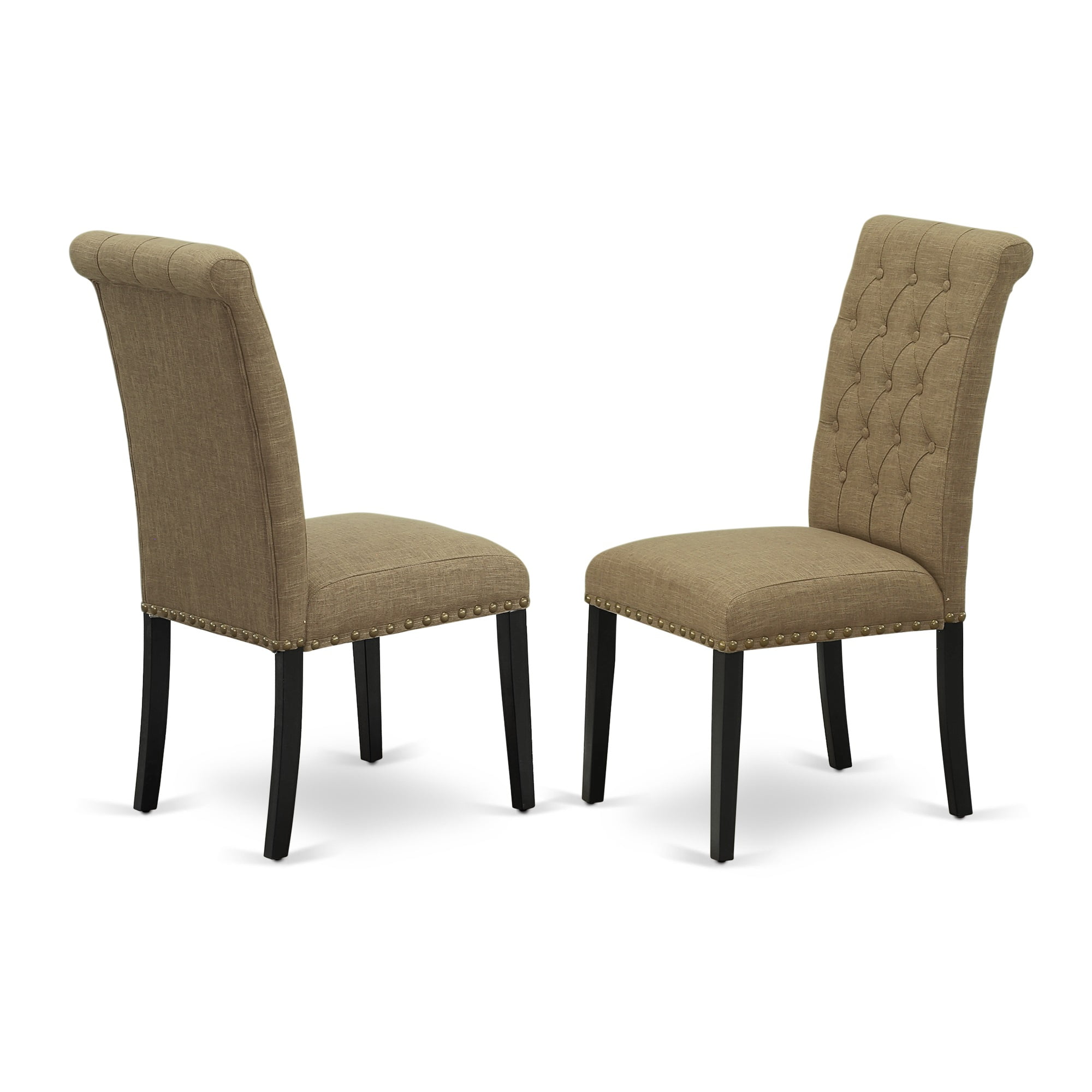 Elegant and Budget-Friendly Upholstered Parson Chair with Tall Back and ...