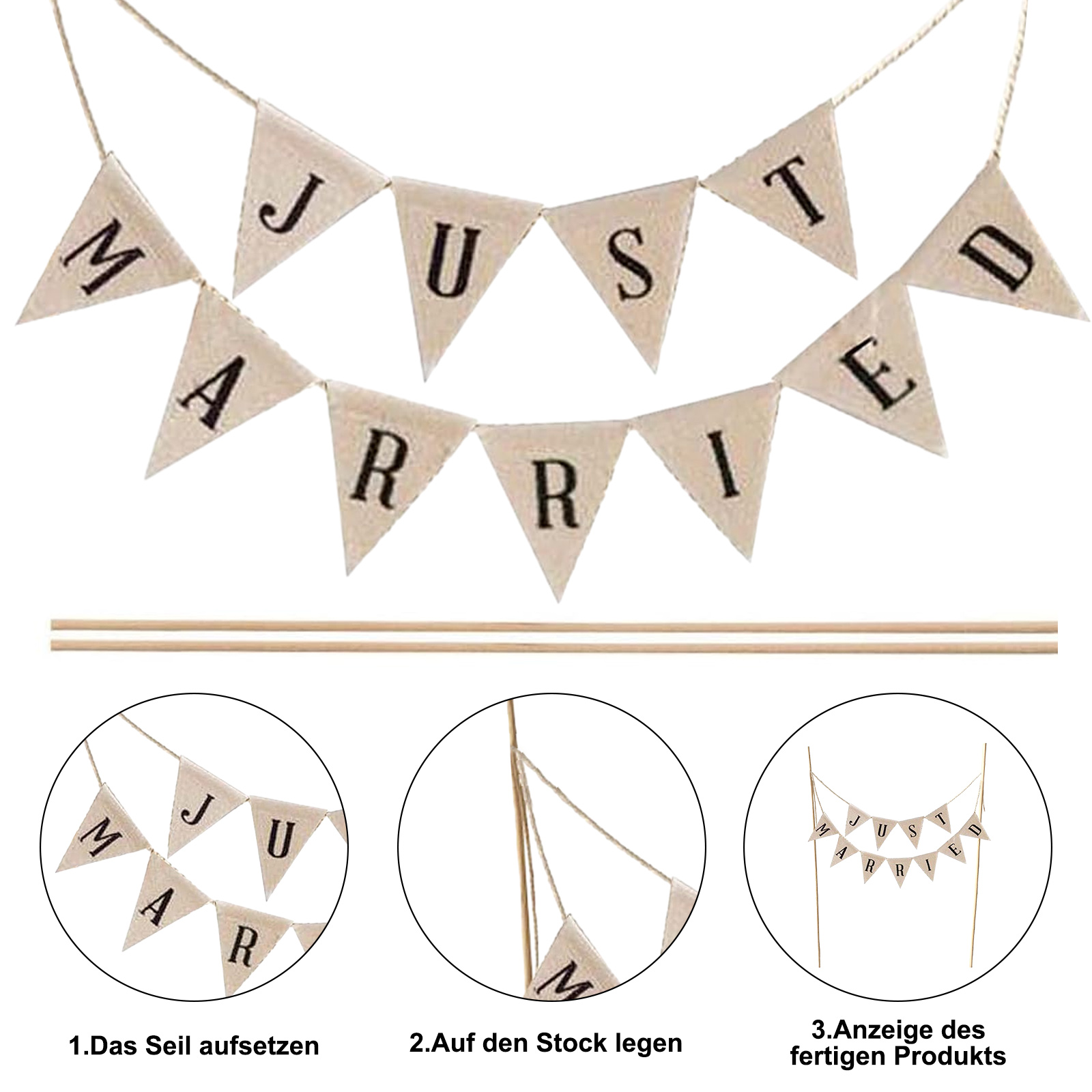 Elegant Burlap Bunting, Vintage Rustic Style Decor For Wedding ...