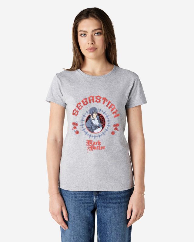Elegant Butler Graphic With Rose Motif And Gothic Mystery Vibe T-Shirt ...