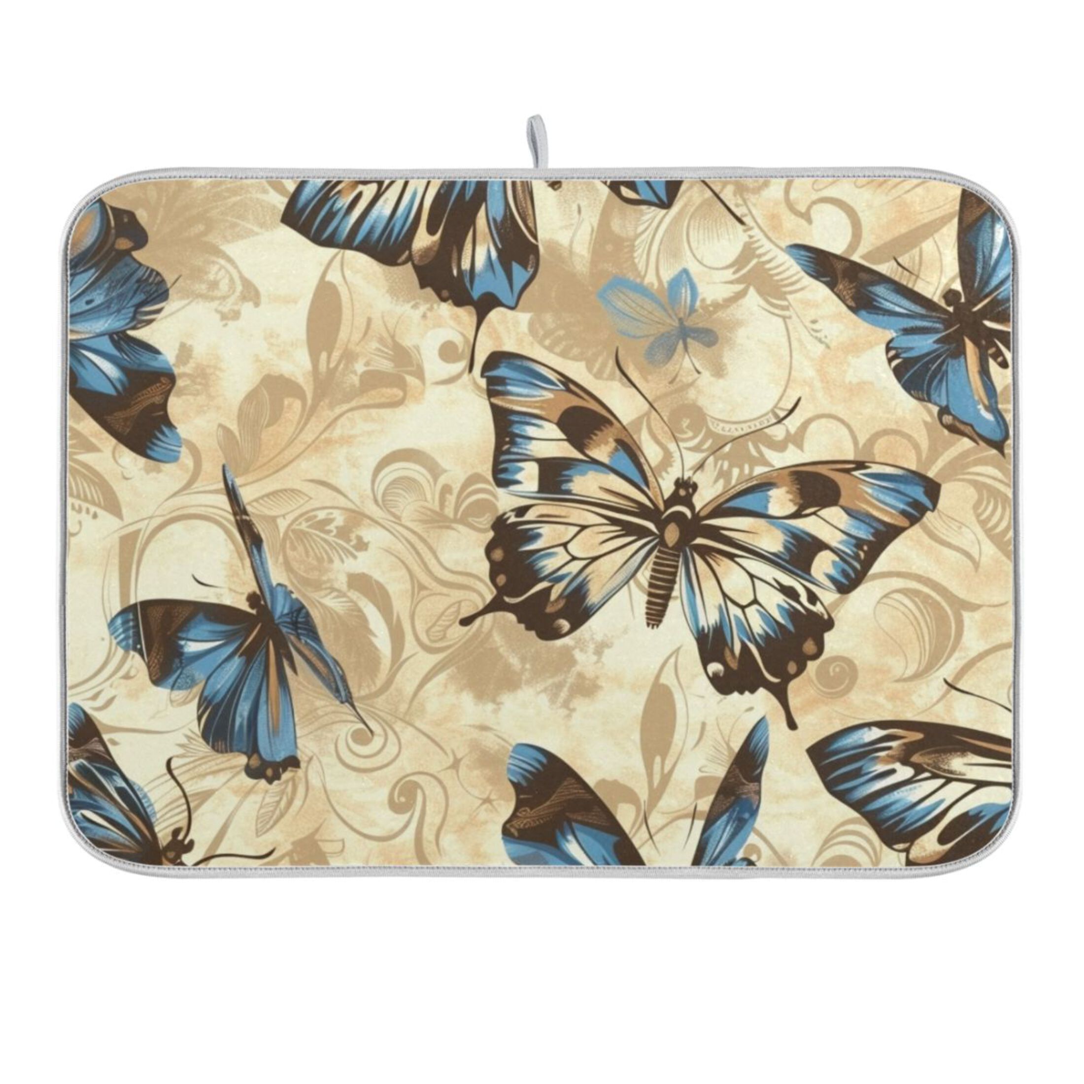 Caroline's Treasures Corgi Pastel Butterfly Dish Drying Mat - Walmart.com