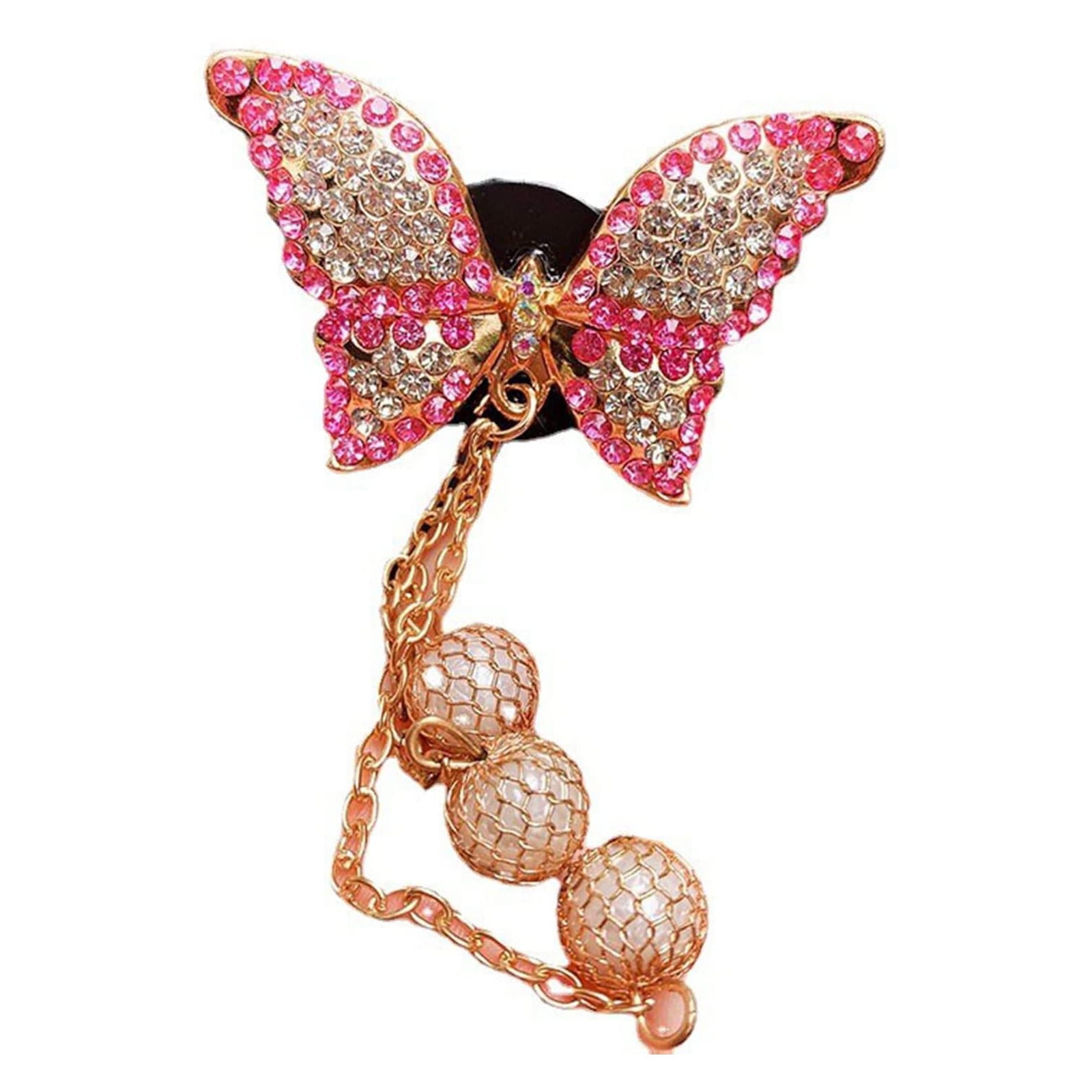 Elegant Butterfly Crystal Hair Clip with Dangling Chains Sparkling ...