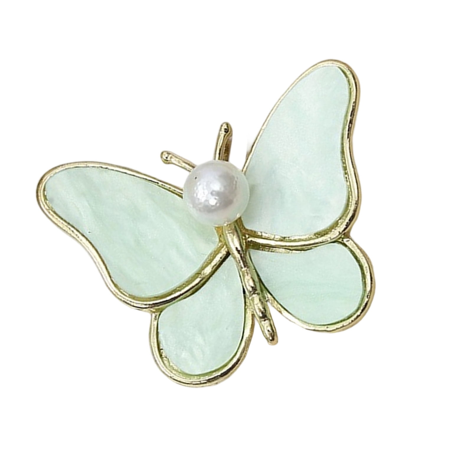 Elegant Butterfly Pearls Brooch Safety Lock Mechanism Craftsmanship ...