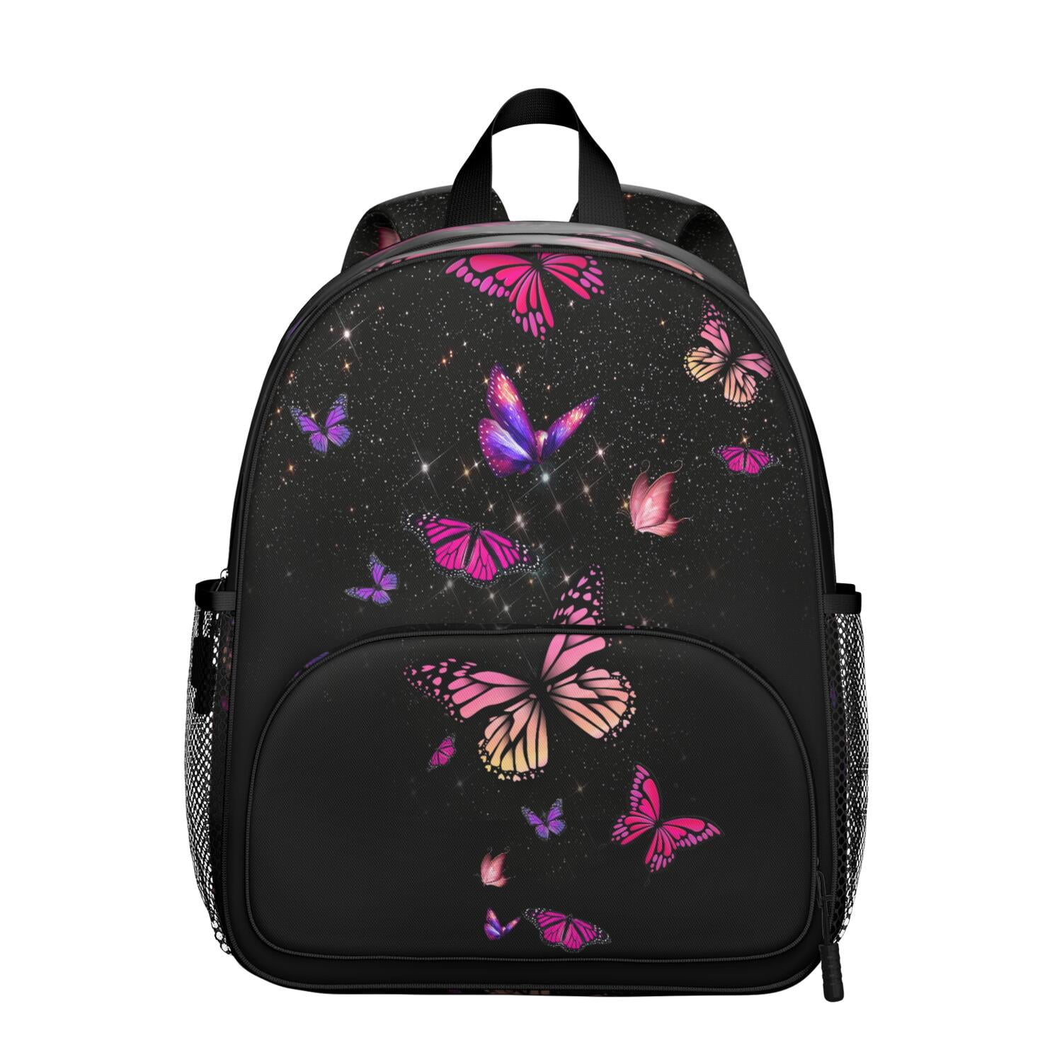 Elegant Butterfly Print Student Backpack – Floral Watercolor Pattern ...