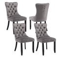 Elegant Tufted Dining Chairs, Velvet Upholstery with Nailhead & Ring ...