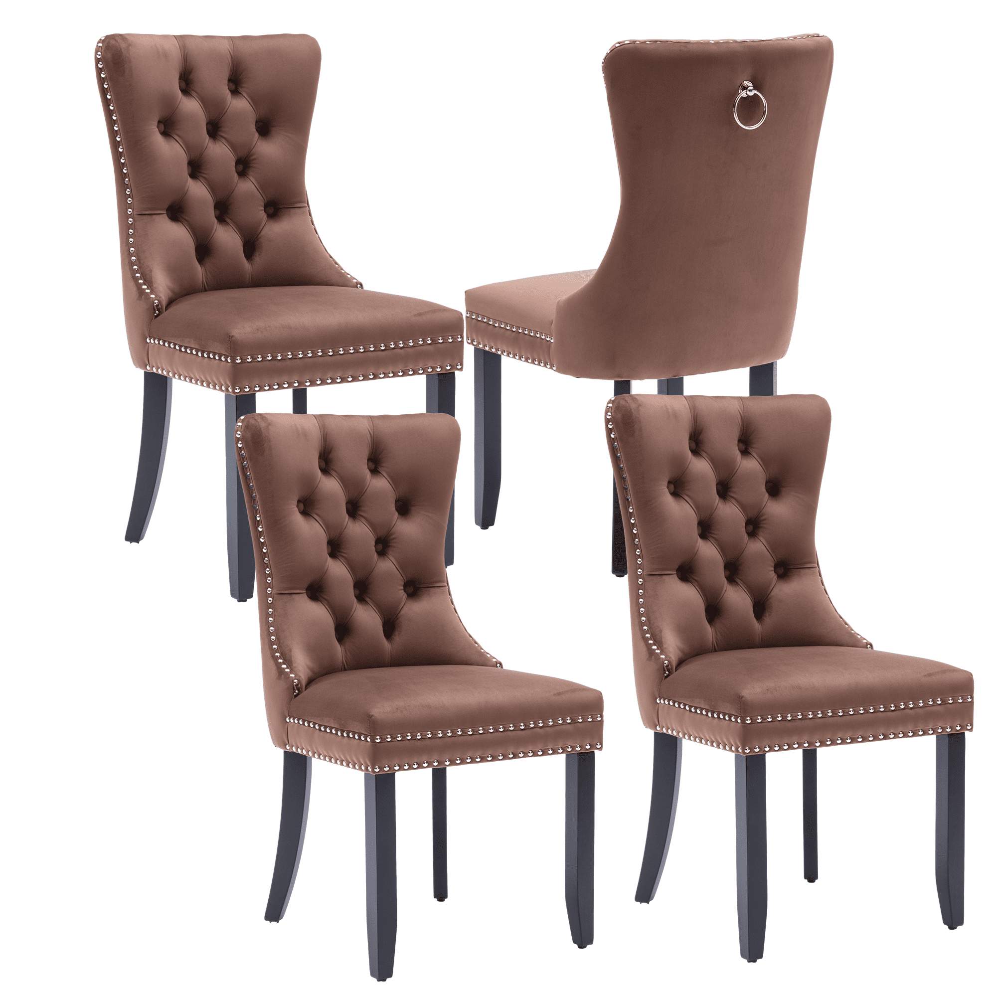 Elegant Button Tufted Dining Chairs, High-end Velvet Upholstered Dining ...