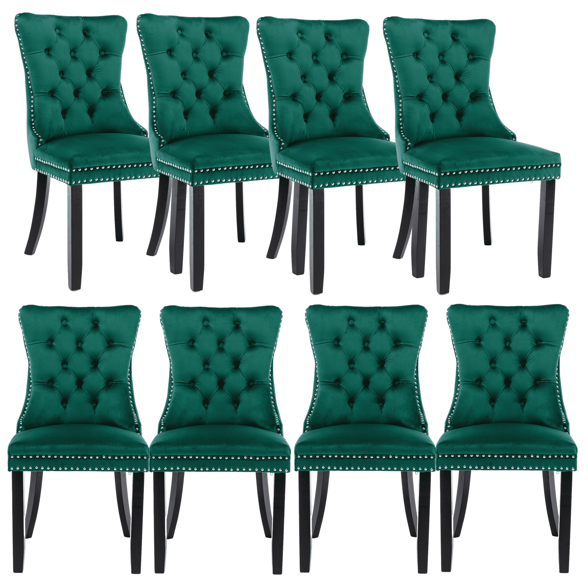 Elegant Button Tufted Dining Chairs, High-end Velvet Upholstered Dining ...