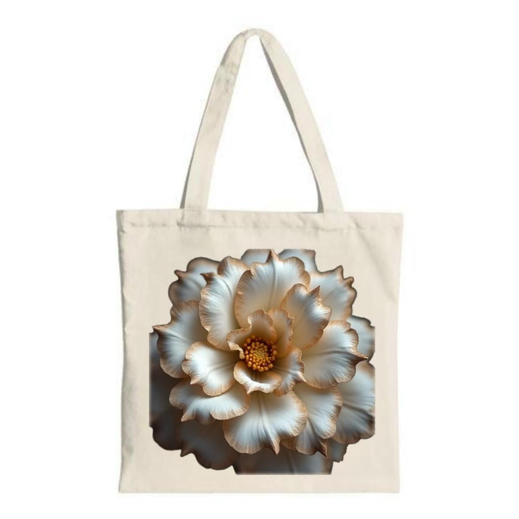 Elegant Canvas Tote Bag with Intricate Gradient Flower Design - Soft ...
