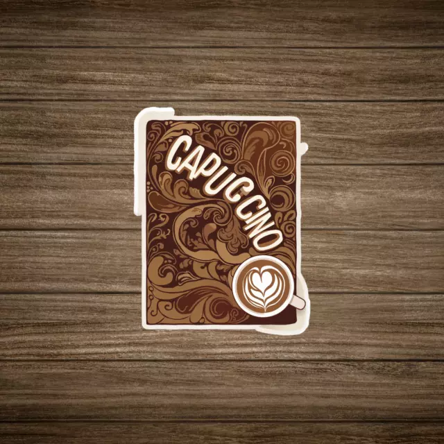 Elegant Cappuccino Art Sticker - Intricate Coffee Latte Design ...