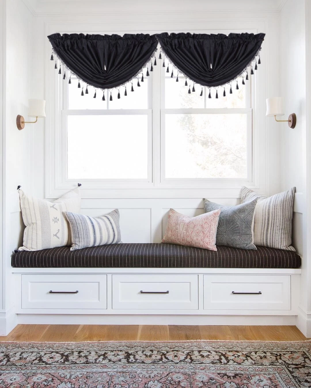 Elegant Cascade Rod Pocket Microfiber Blackout Waterfall Valance – 2 ...