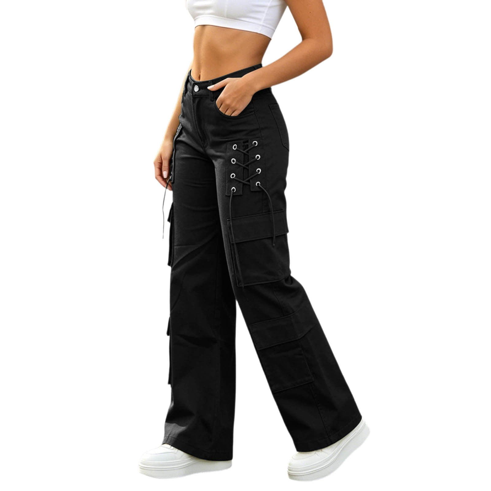 Elegant Casual Pocketed Utility Pant For – Modern Straight Leg Everyday ...