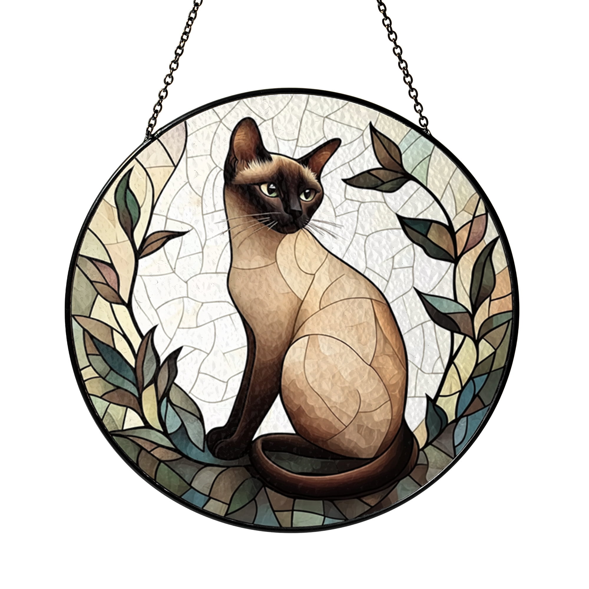 Elegant Cat Stained Glass Style Suncatcher – Decorative Window Hanging ...