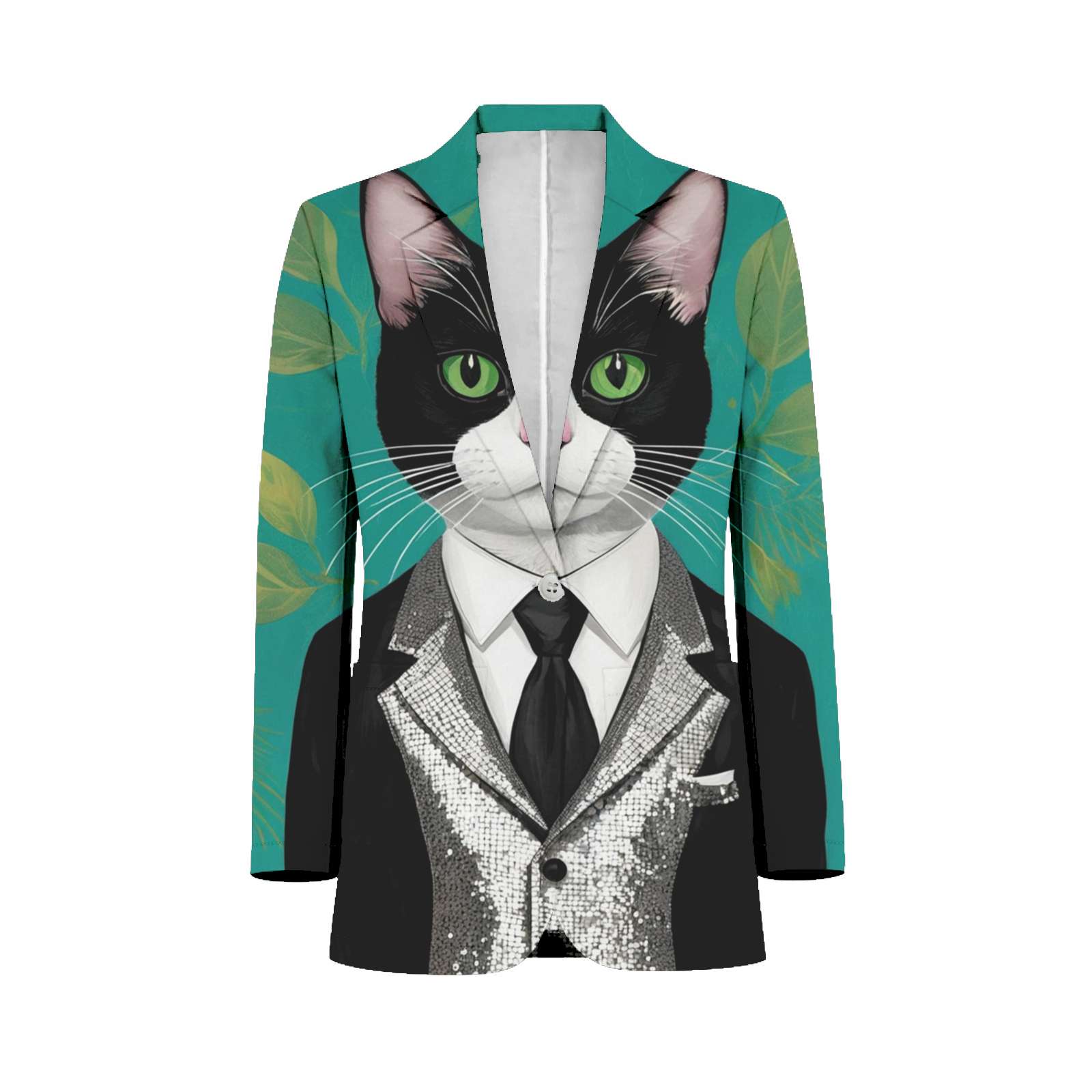 Elegant Cat Suit Artwork Mens Suits Shawl Collar Slim Fit Suit Mens ...