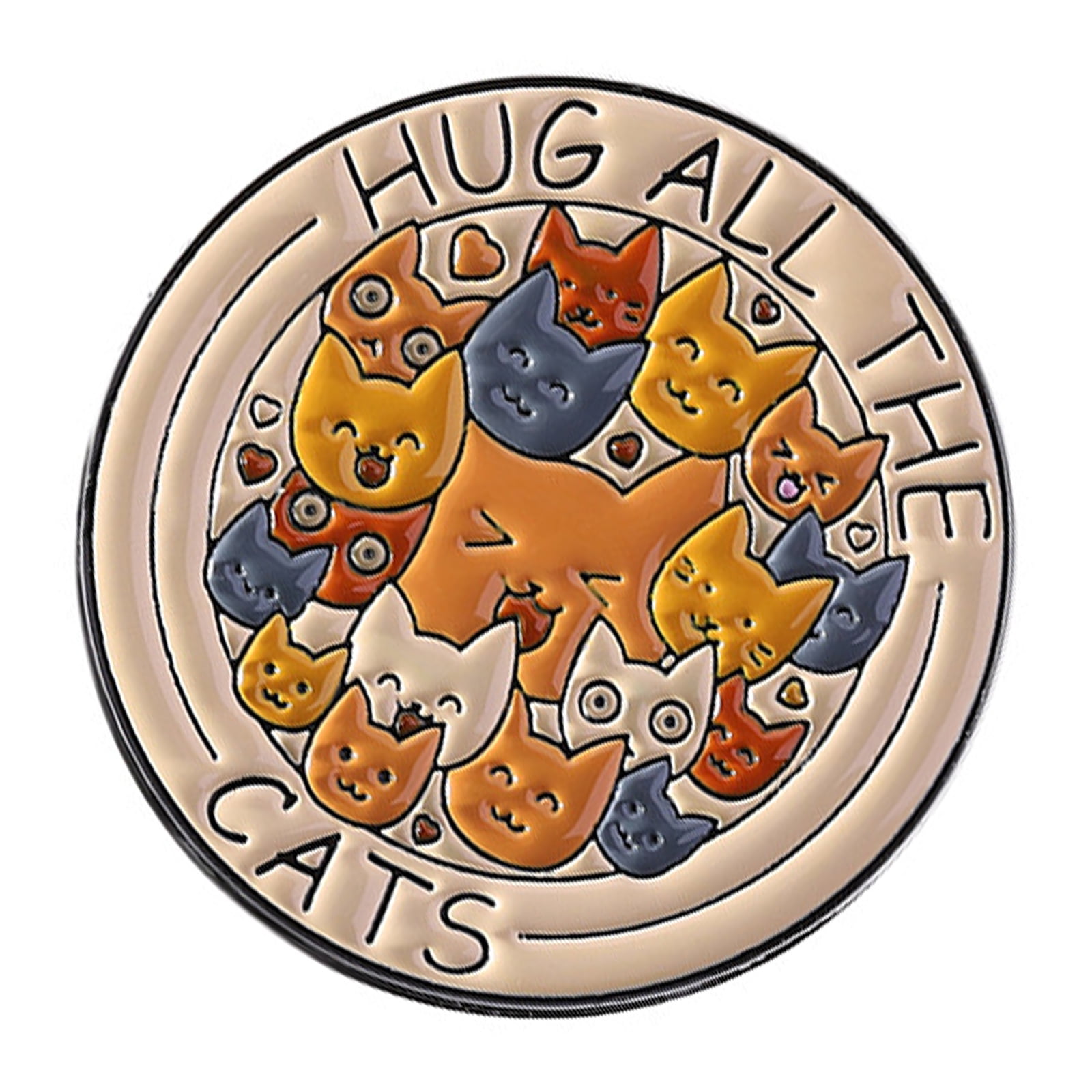 Elegant Cats Shaped Letter Drip Oil Badges Sturdy Alloy Crafted Fashion ...