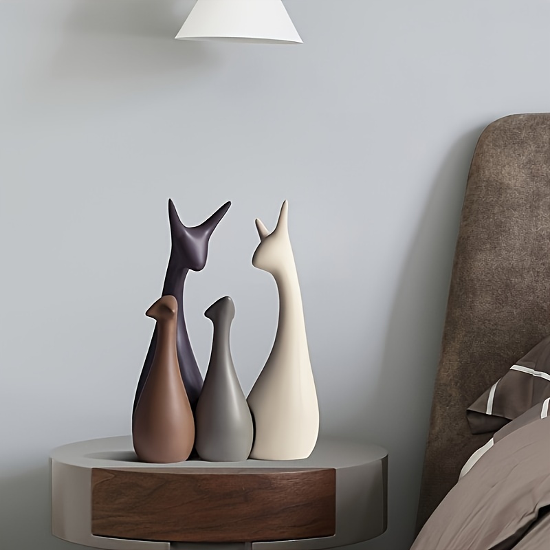 Elegant Ceramic Statues: A Set of Modern Animal Figurines for Your Home ...