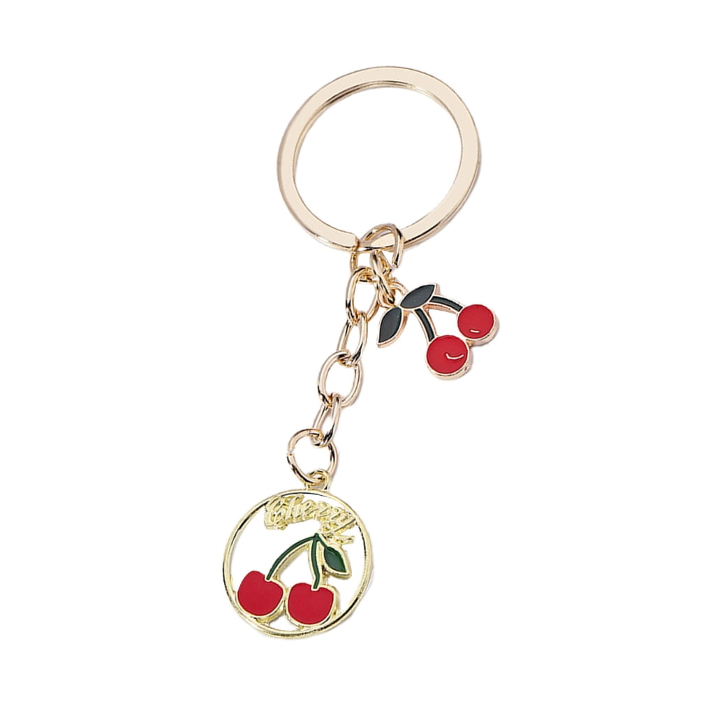 Elegant Charm Keychains With Cherry Hearts Plant and Fruit Accent Daily ...