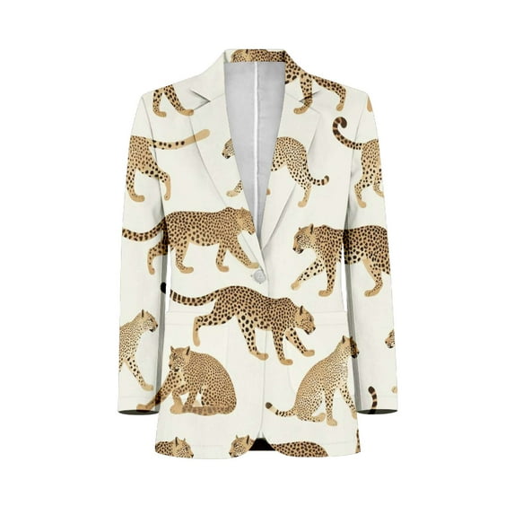 Elegant Cheetahs Seamless Pattern Men Blazers Slim Clothing Summer ...