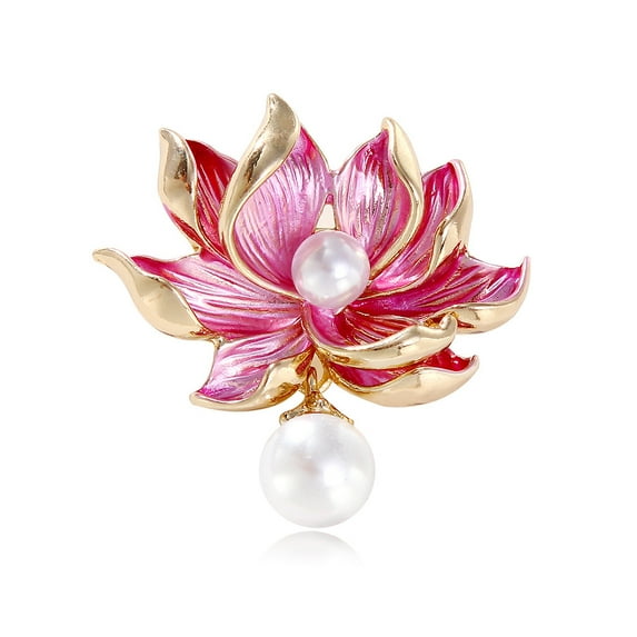 Elegant Cheongsam Collar Pin Delicate Pink Lotus Floral Design ...