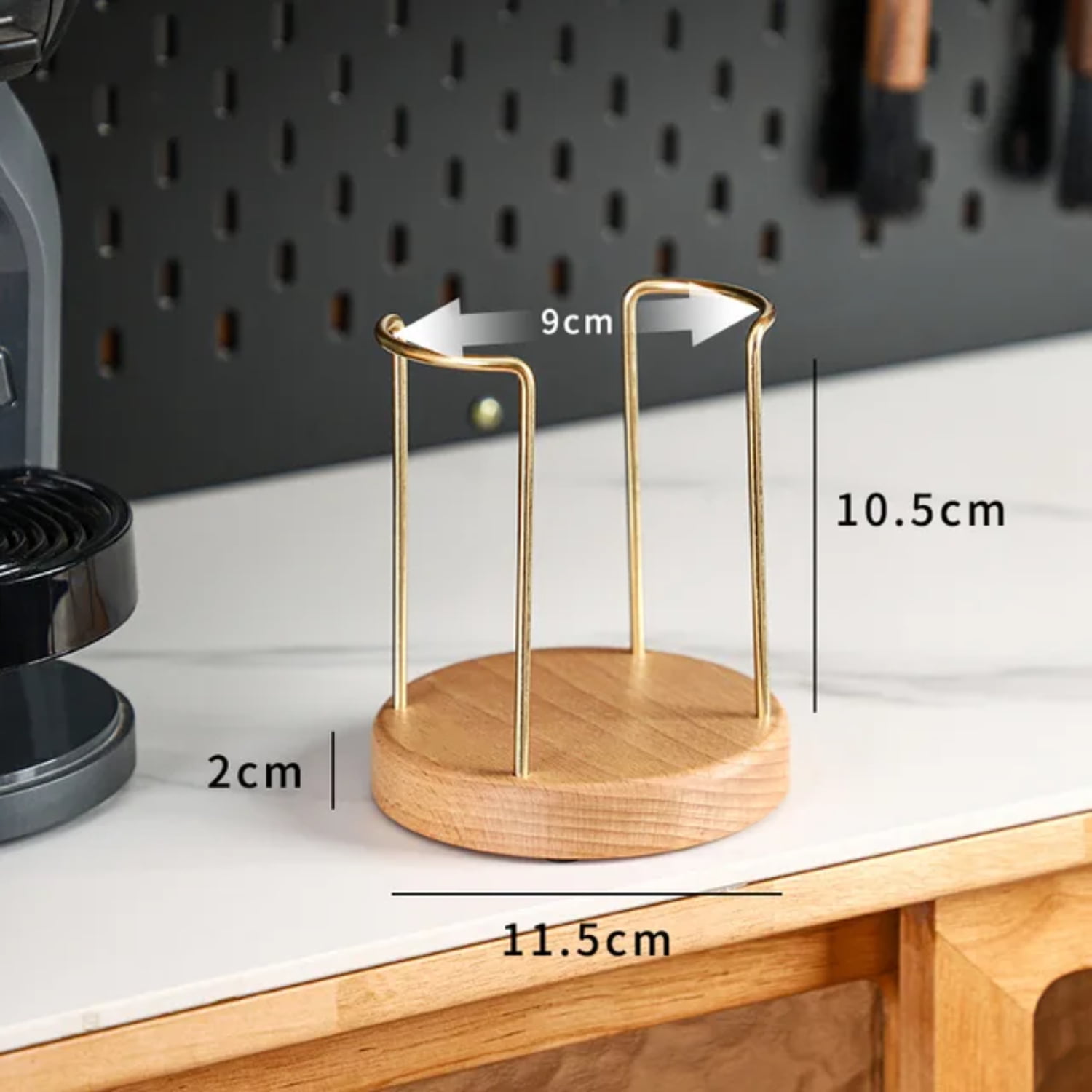 Elegant and Chic Wooden Cup Holder Organizer Stand Shelf - Modern and ...