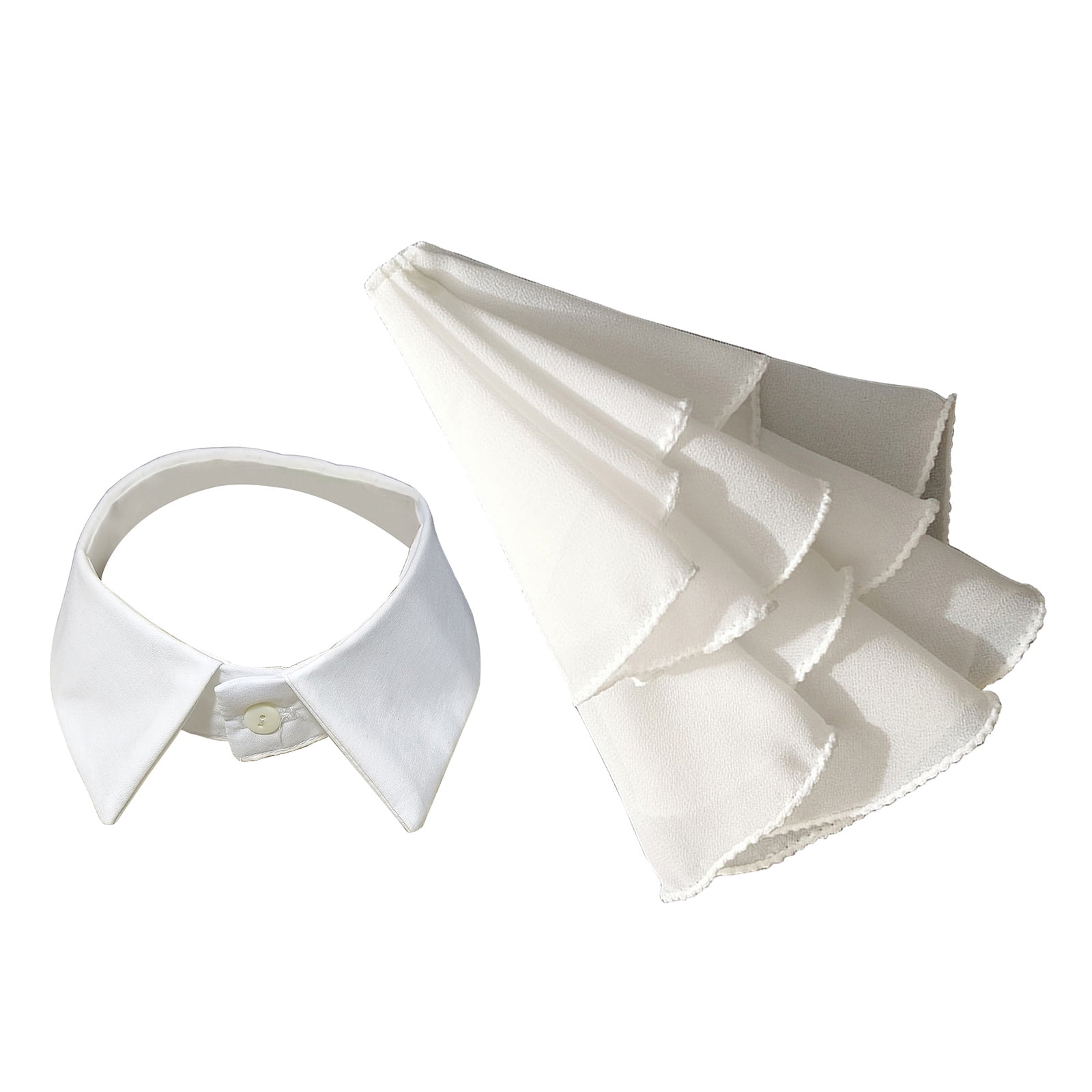 Elegant Chiffons Ruffled Necktie Shirt Front Neck Ruff Fake Collar ...