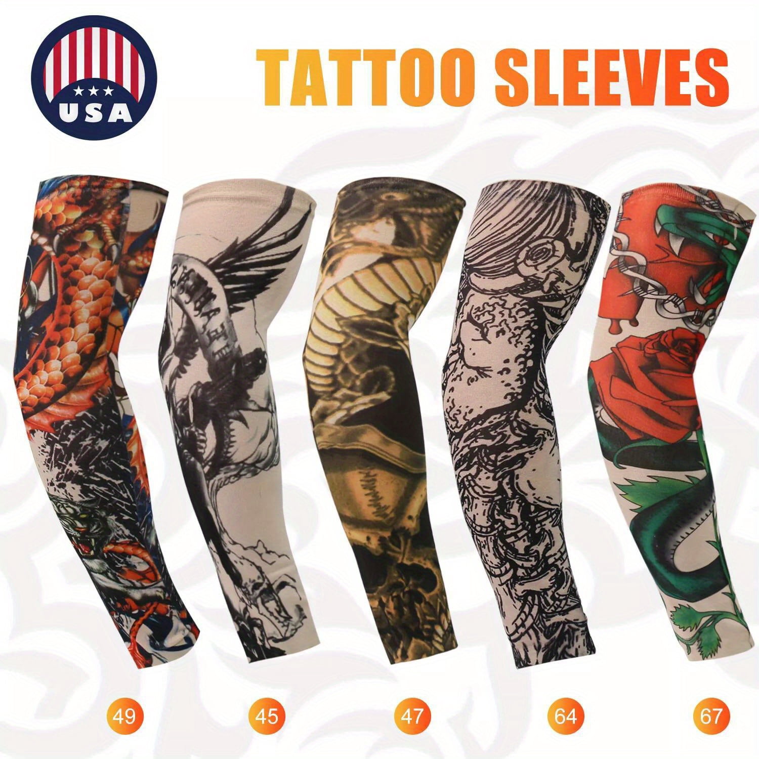 Elegant Choise 10pcs Tattoo Arm Sleeves, Summer Ice Silk Cold Arm ...