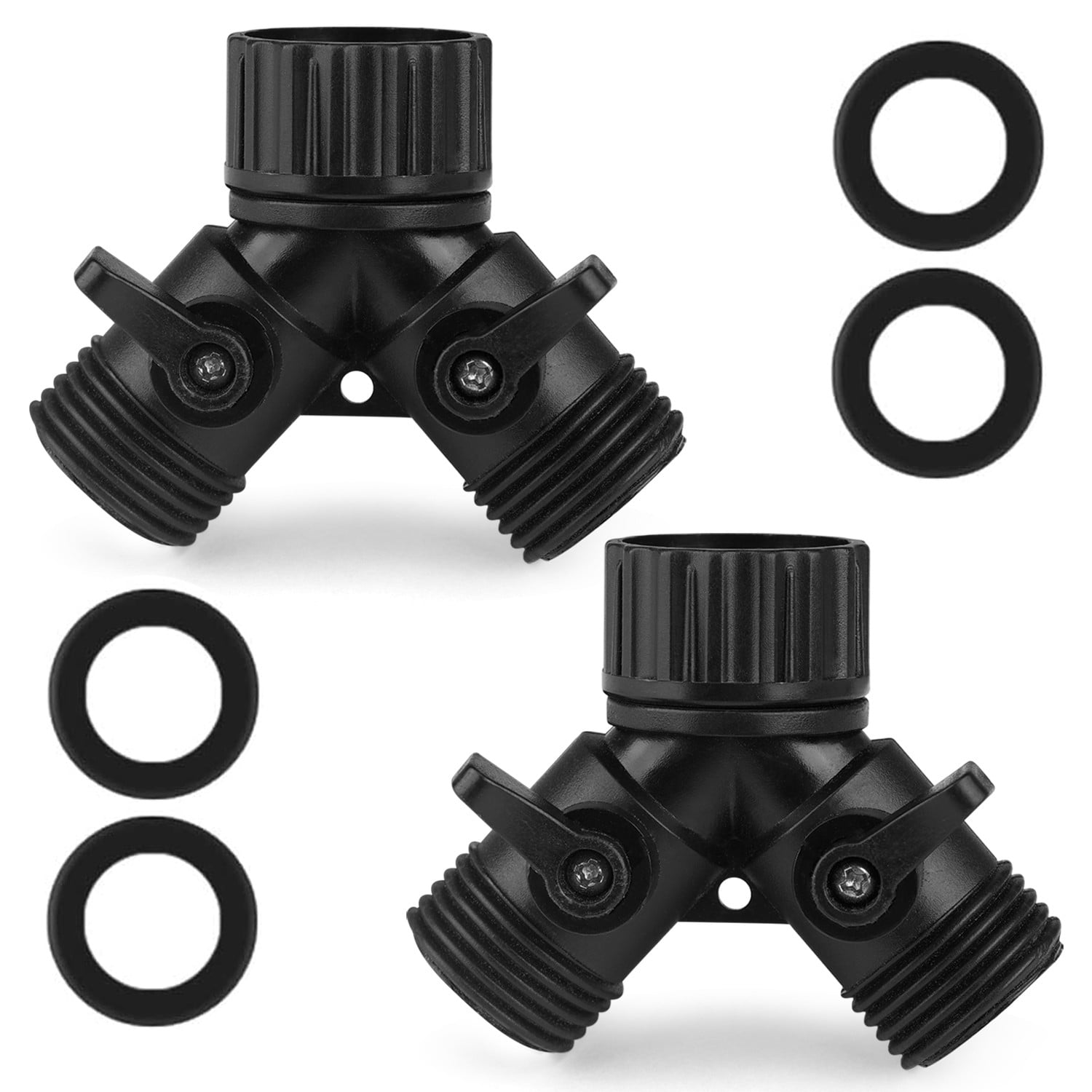 Elegant Choise 2Pcs Water Hose Splitter 2 Way Y for Outside Garden ...