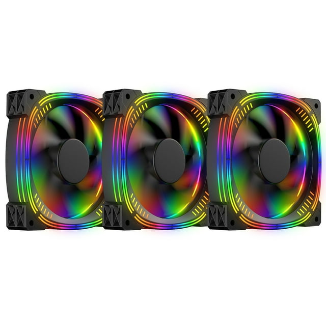 Elegant Choise PC Case Fans 120mm RGB Computer Fan Quiet Cooling, Black ...
