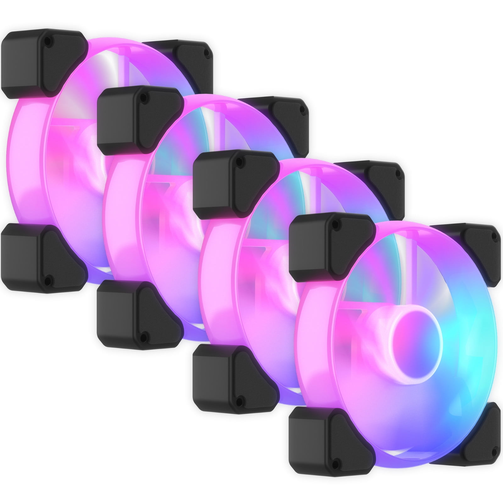 Elegant Choise PC Case Fans 120mm RGB Computer Fan Quiet Cooling, 4 ...
