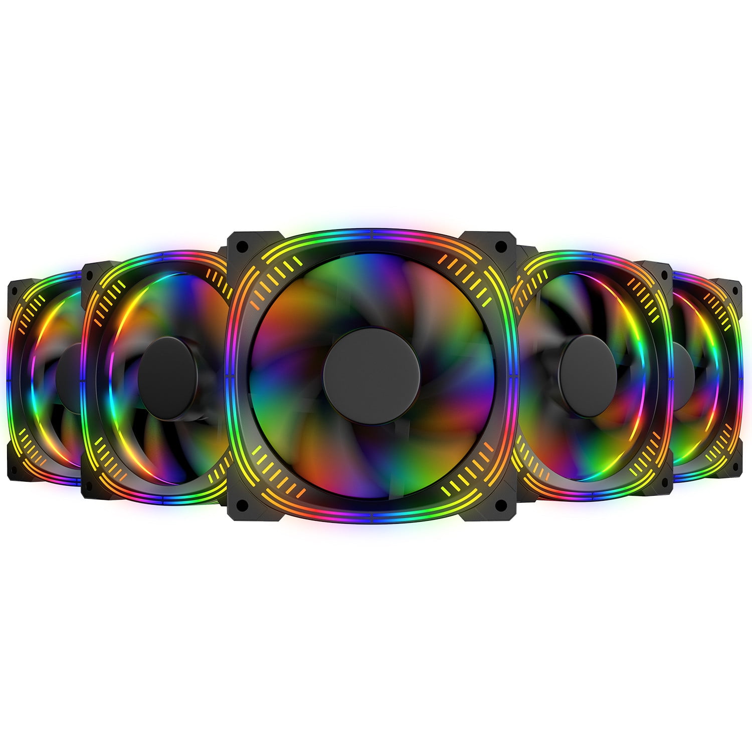 Elegant Choise PC Case Fans 120mm RGB Computer Fan Quiet Cooling, Black ...