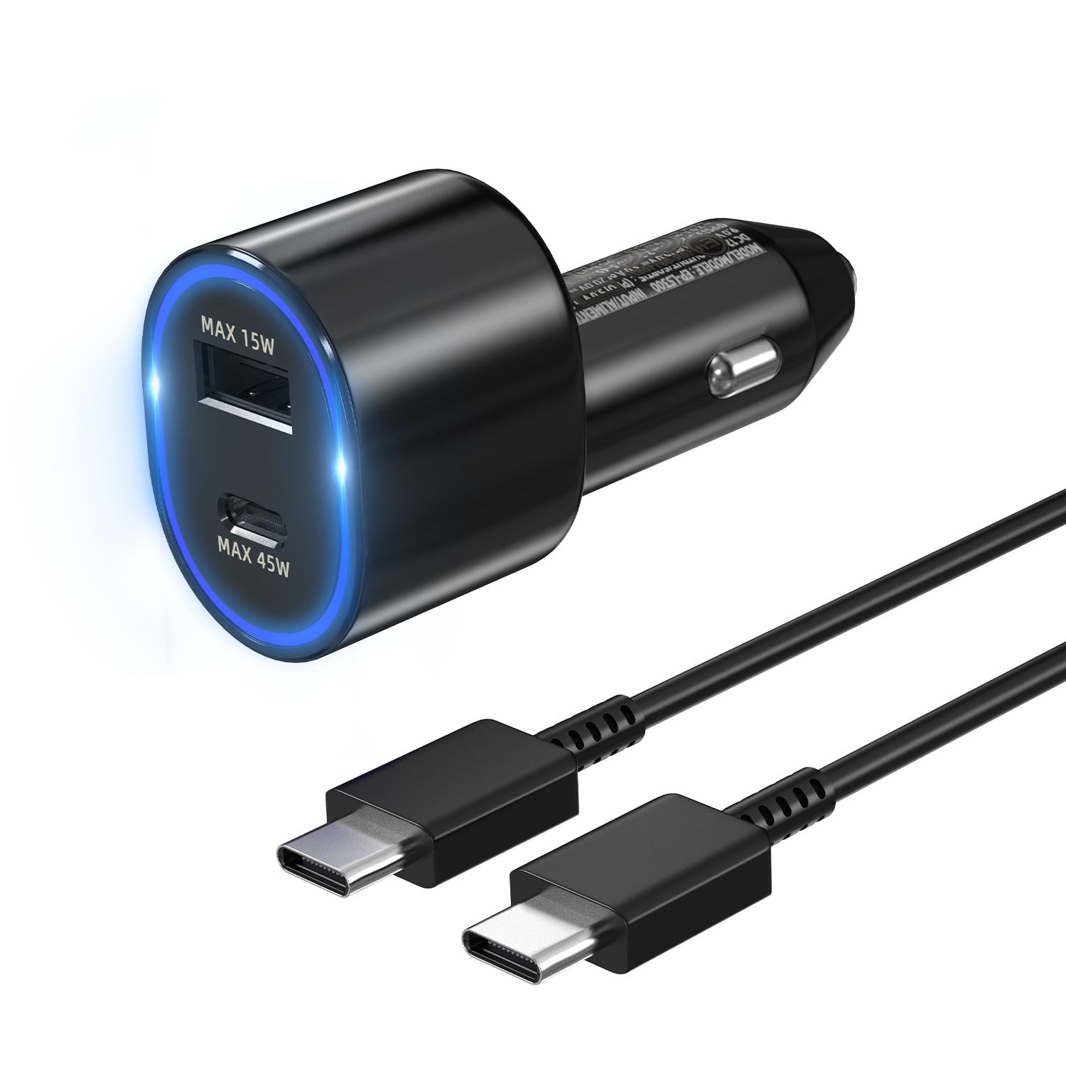 Elegant Choise 60W Fast Charger Car Adapter Dual Charging Port USB Type ...