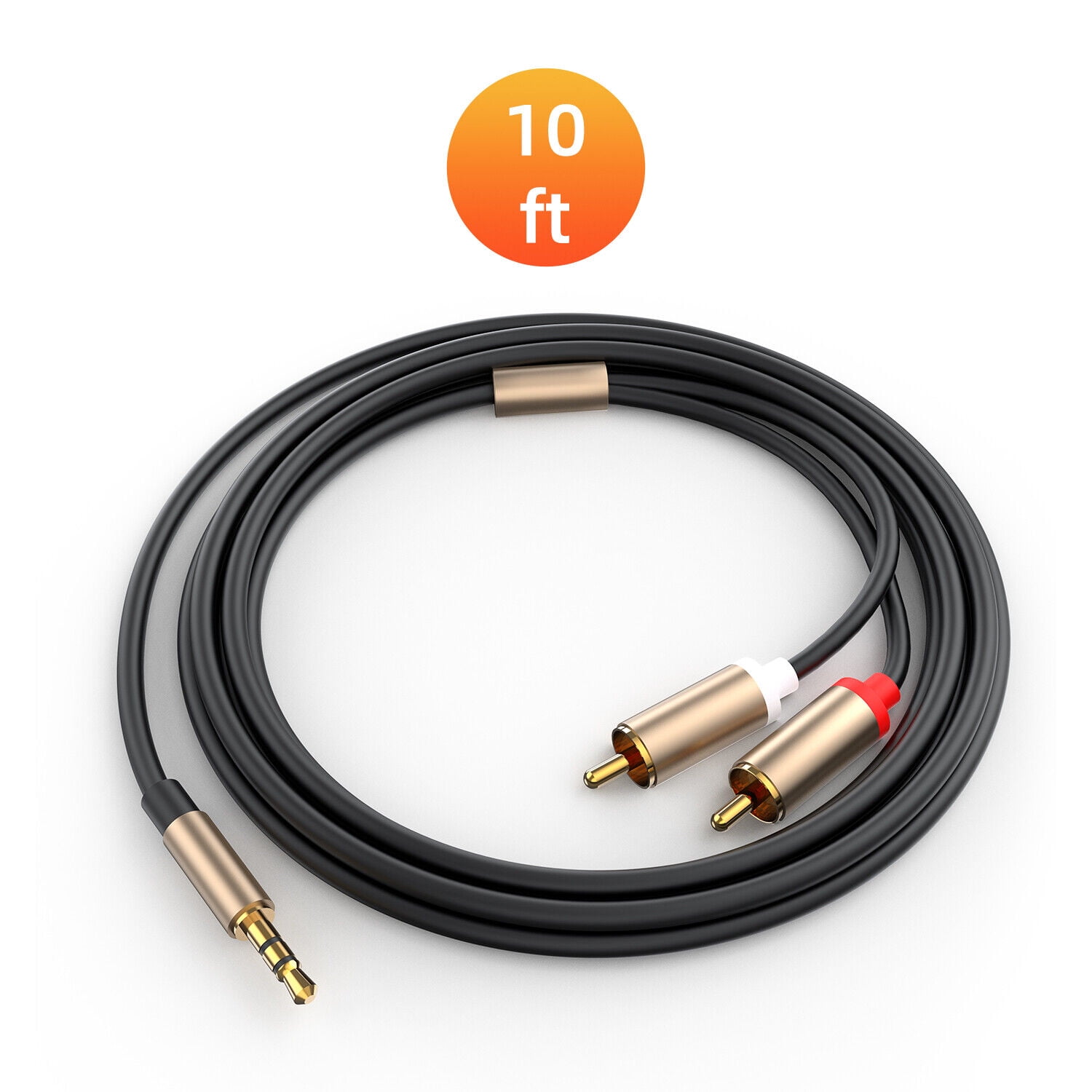 Elegant Choise AUX Audio Cable 3.5mm Stereo Male to 2 RCA Y Splitter ...