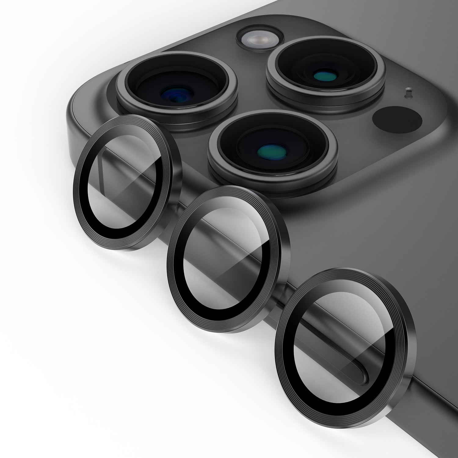 Elegant Choise Camera Lens Protector Metal Ring Tempered Glass ...