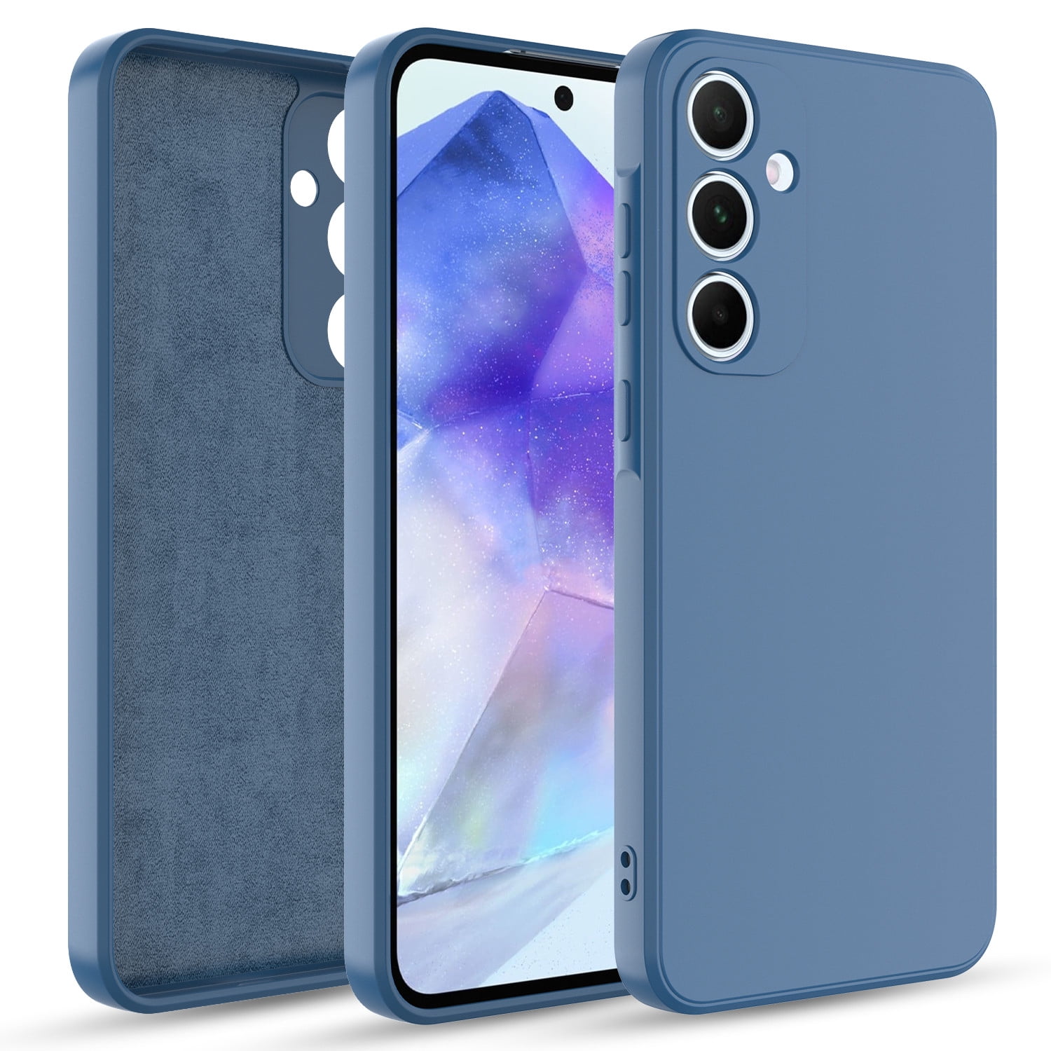 Elegant Choise Case for Samsung Galaxy A55 5G Liquid Silicone Protective Cover, Blue - Walmart.com